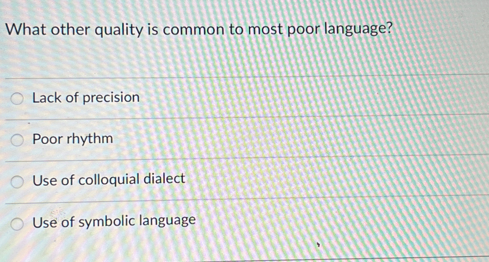 Solved What other quality is common to most poor | Chegg.com