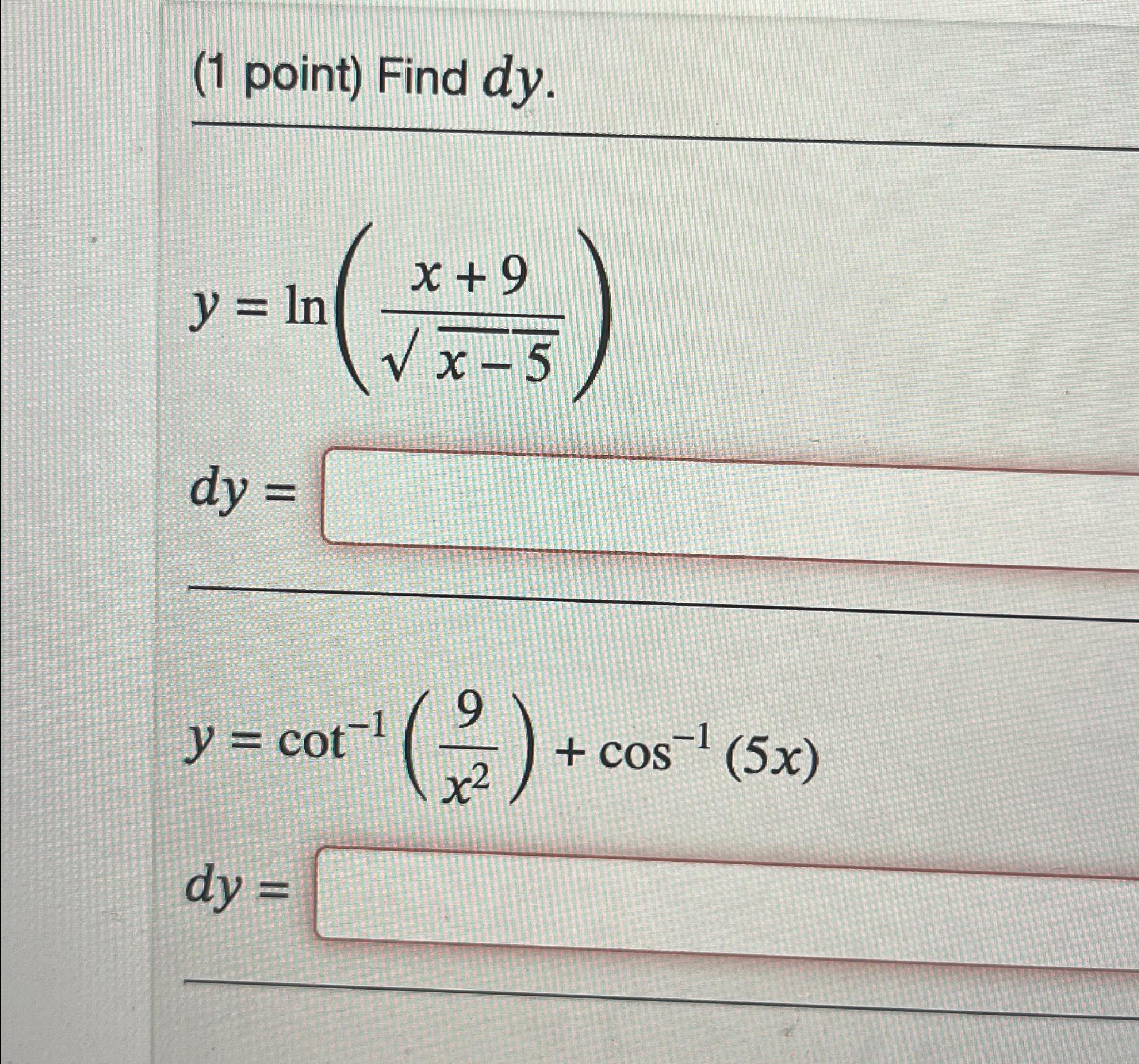 Solved (1 ﻿point) ﻿Find | Chegg.com