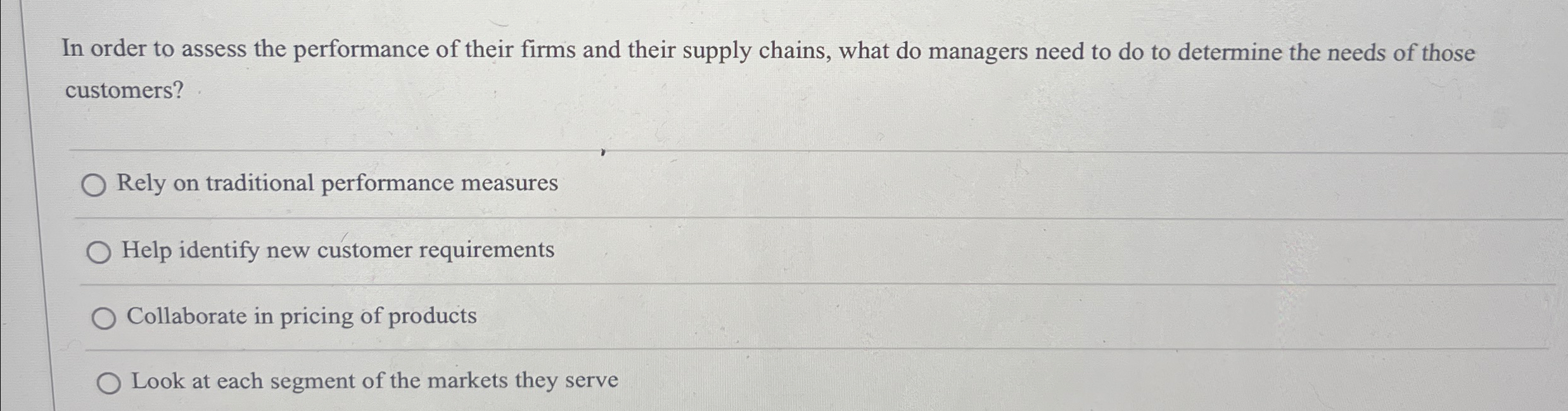 Solved In order to assess the performance of their firms and | Chegg.com