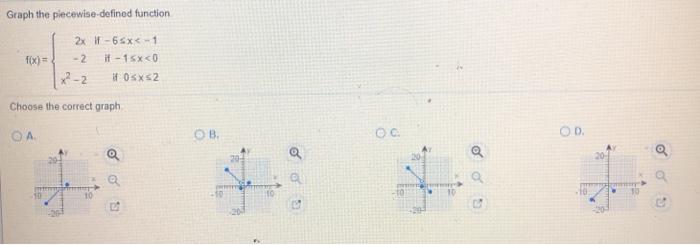 Solved Graph the piecewise-defined function 2x - 65x-1 - 2 | Chegg.com