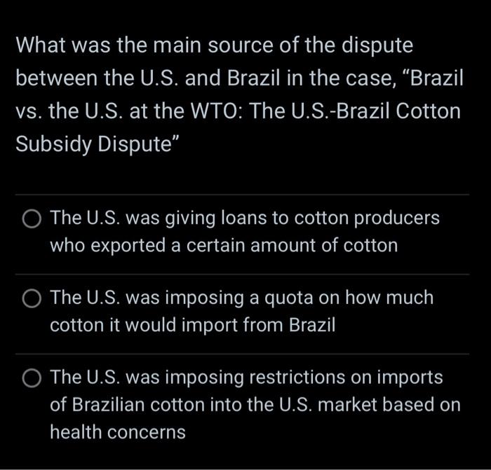 Solved What was the main source of the dispute between the | Chegg.com