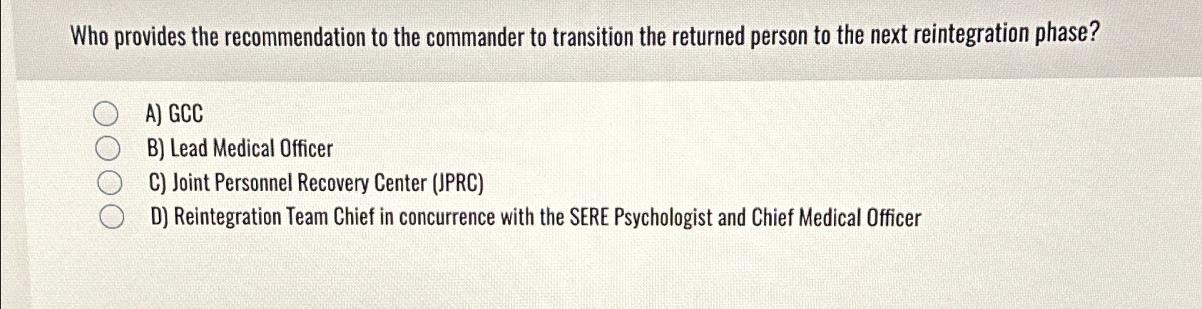 Solved Who provides the recommendation to the commander to | Chegg.com