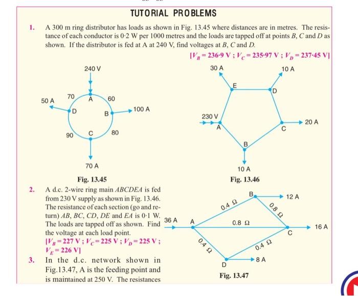 Solved 1. TUTORIAL PROBLEMS A 300 m ring distributor has | Chegg.com