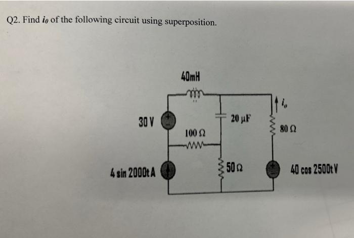 Solved Q2. Find i0 of the following circuit using | Chegg.com