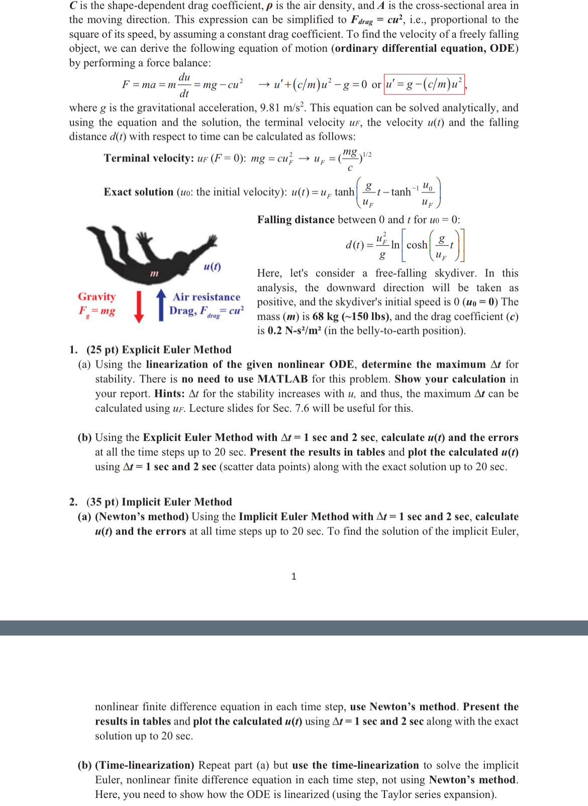 Solved C ﻿is The Shape Dependent Drag Coefficient ρ ﻿is The