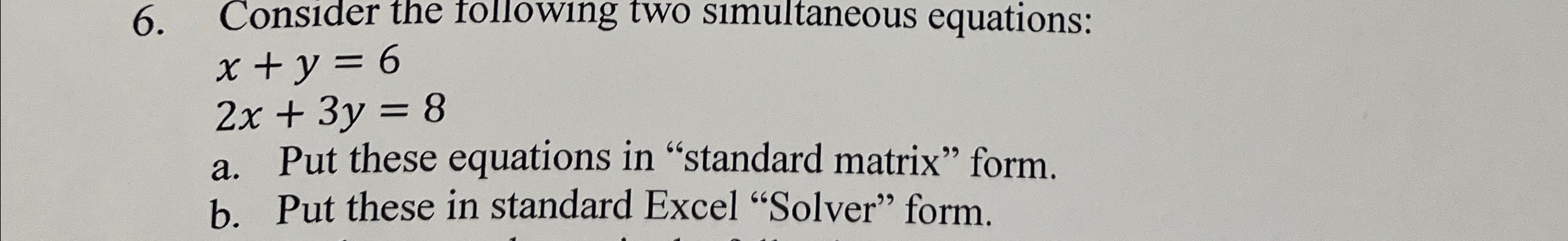 Solved Consider the following two simultaneous | Chegg.com