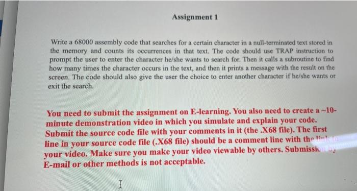 Solved Write A 68000 Assembly Code That Searches For A 9844