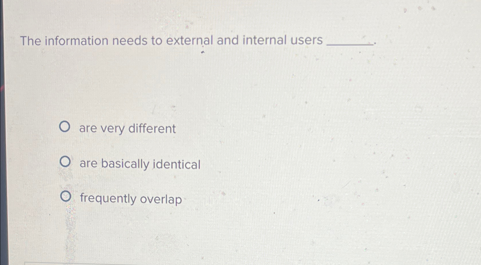 Solved The information needs to external and internal | Chegg.com
