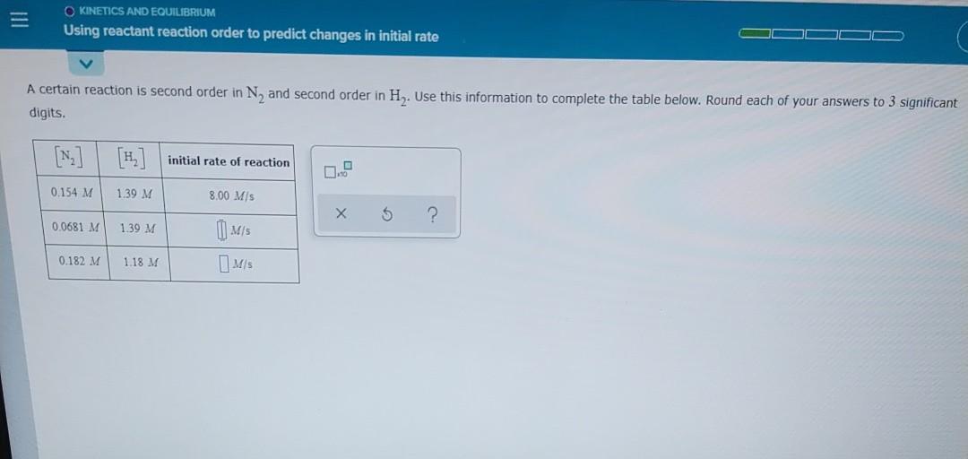 Solved OKINETICS AND EQUILIBRIUM Using reactant reaction | Chegg.com