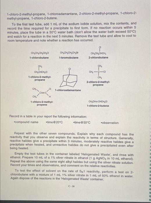 Solved please answer 1-5 NaI and acetone undergoes SN2 | Chegg.com