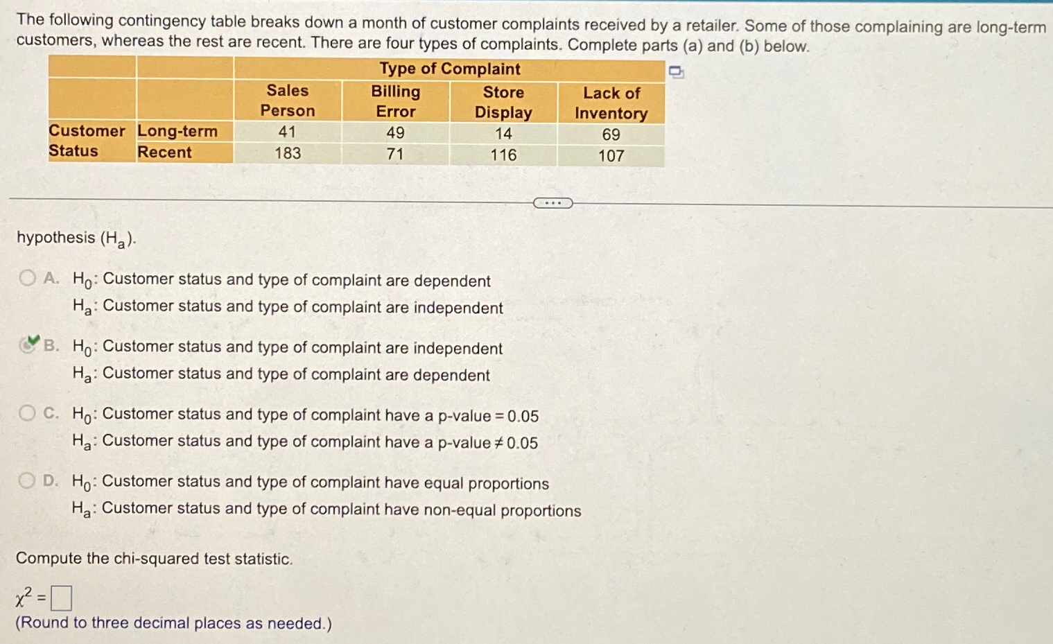 Solved The following contingency table breaks down a month | Chegg.com