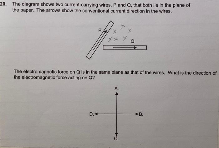 Solved The diagram shows two current-carrying wires, P and | Chegg.com