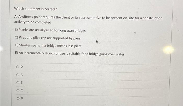 Solved Which statement is correct? A) A witness point | Chegg.com