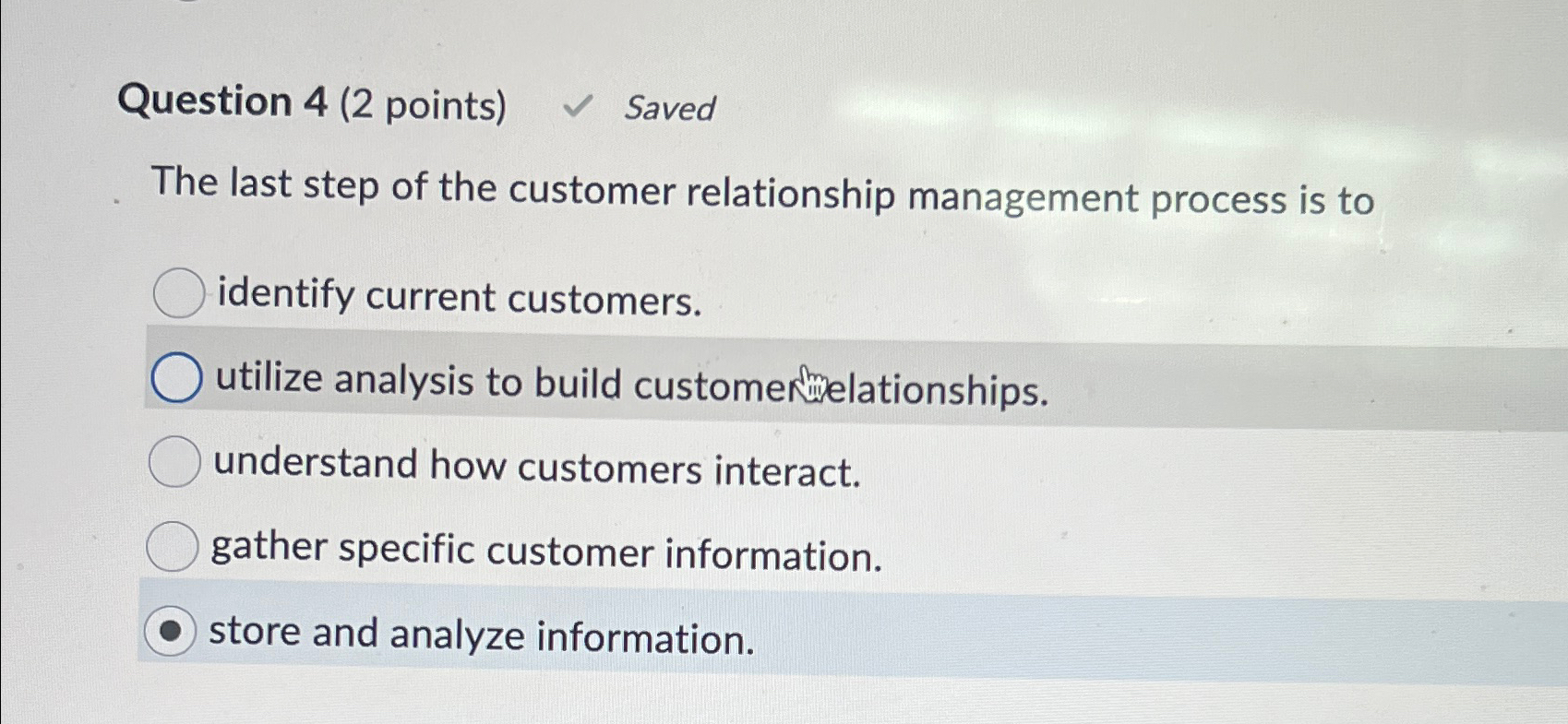 Solved Question 4 (2 ﻿points) ﻿SavedThe last step of the | Chegg.com