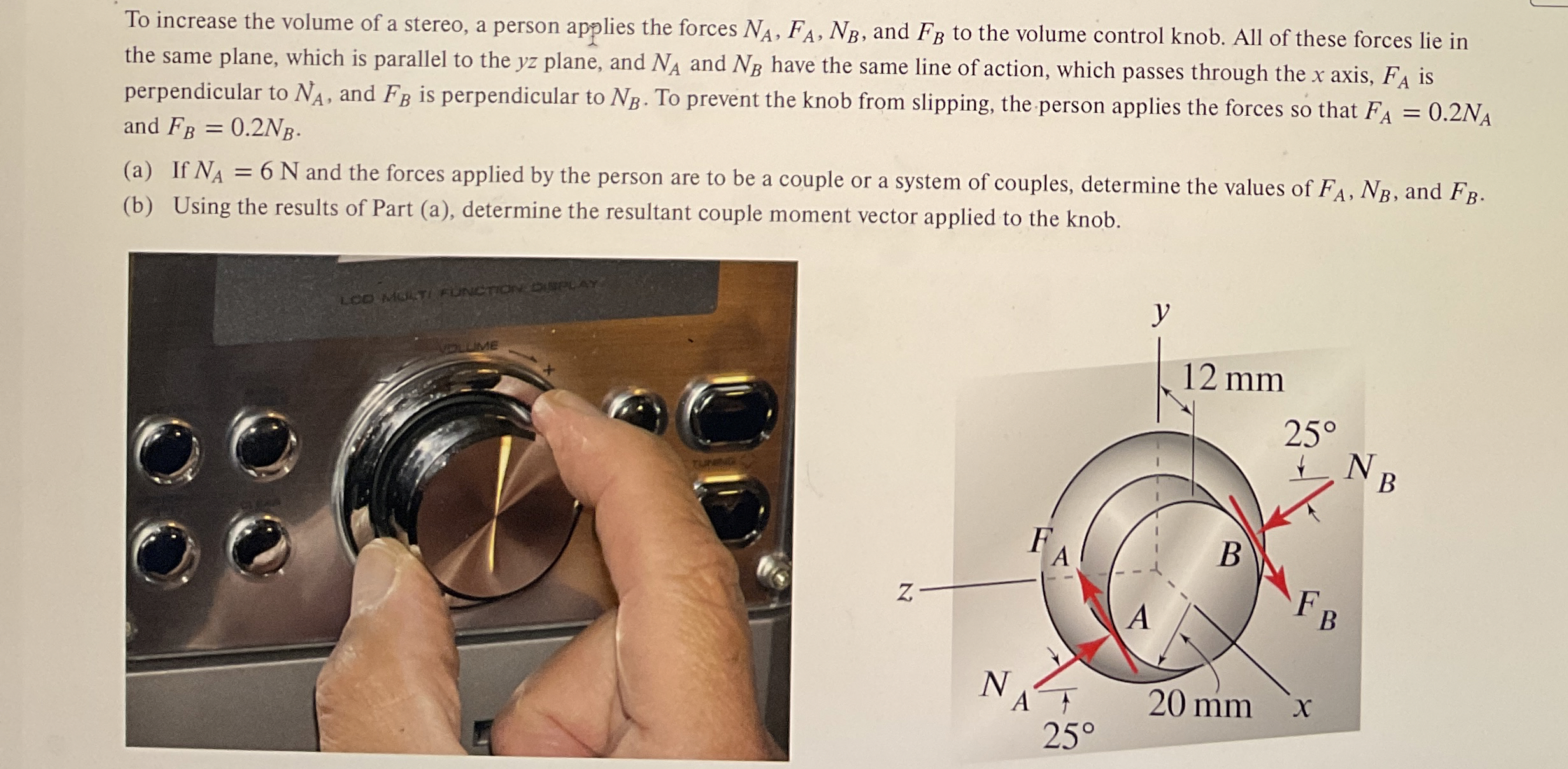 Solved To increase the volume of a stereo, a person applies | Chegg.com