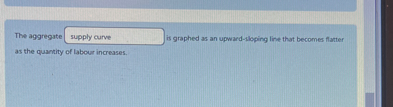 Solved The aggregate is graphed as an upward-sloping line | Chegg.com