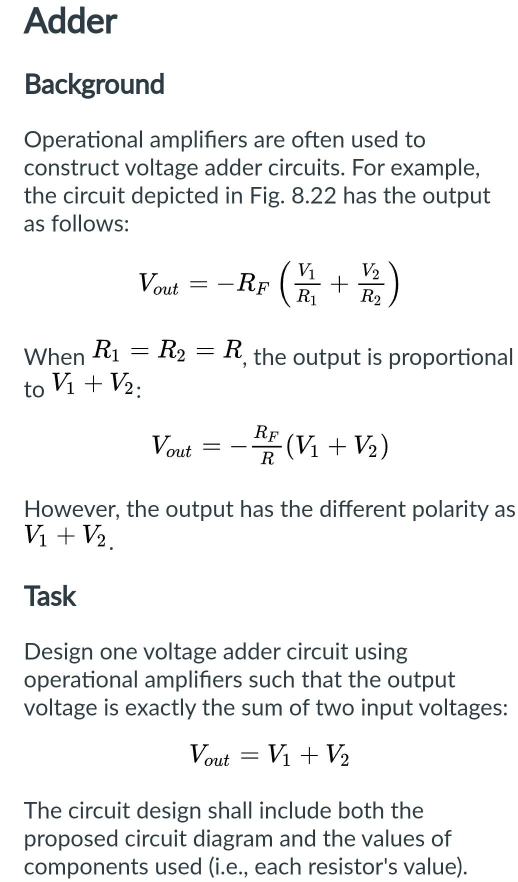 Solved Operational amplifiers are often used to construct | Chegg.com