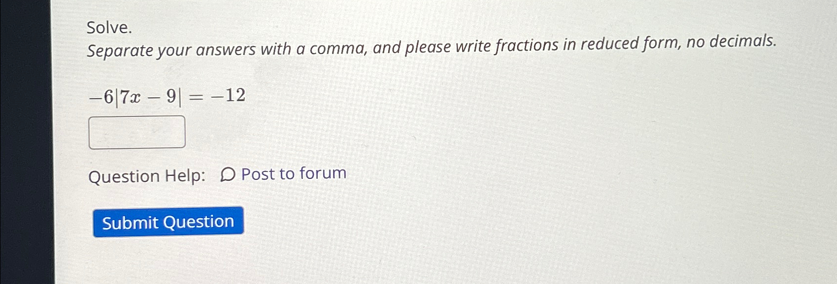 Solved Solve.Separate your answers with a comma, and please | Chegg.com