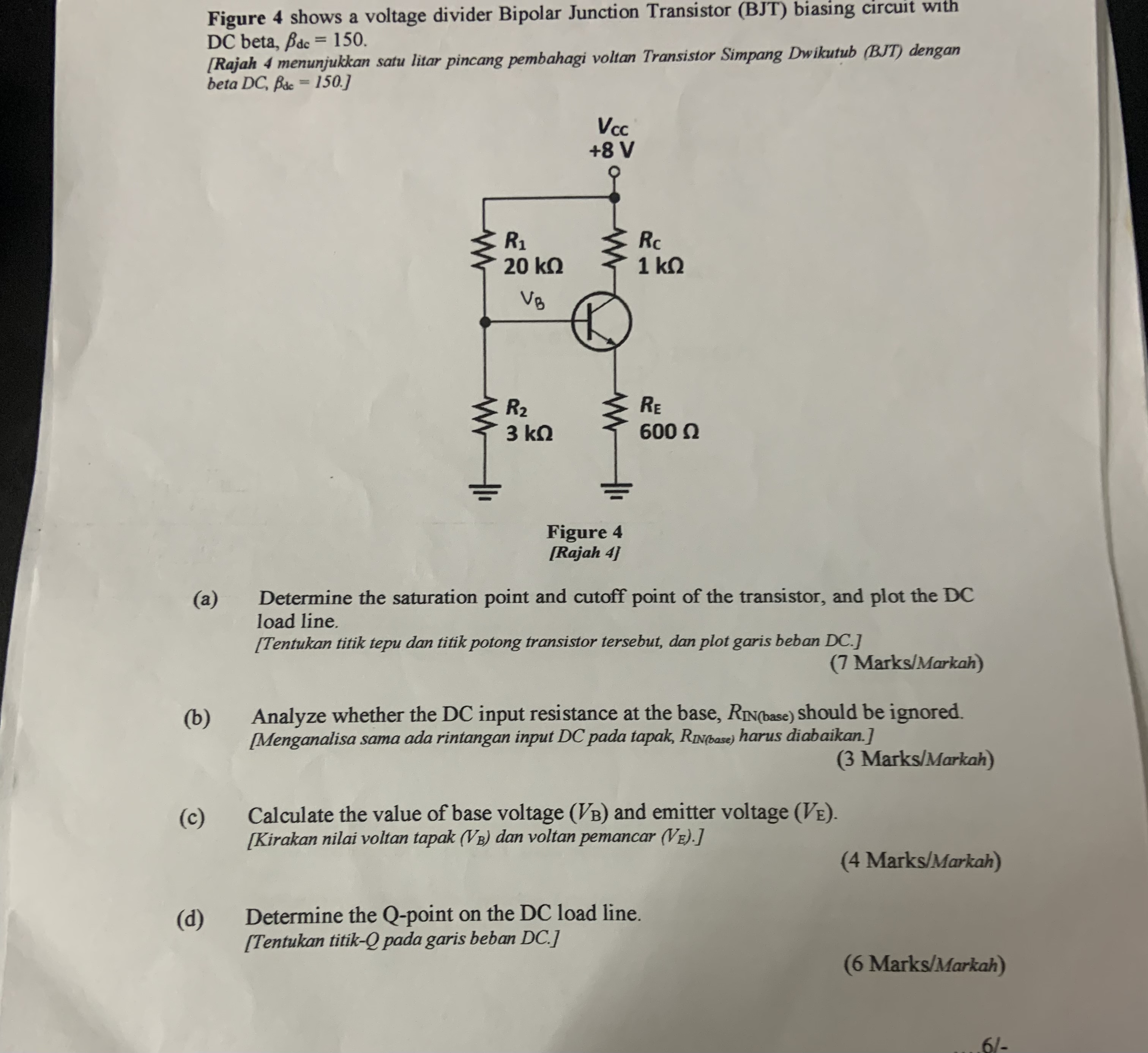 Solved Figure 4 ﻿shows a voltage divider Bipolar Junction | Chegg.com