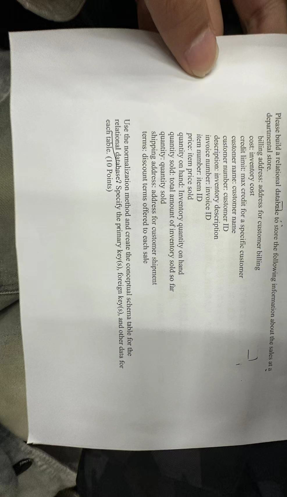 Solved Please build a relational database to store the | Chegg.com