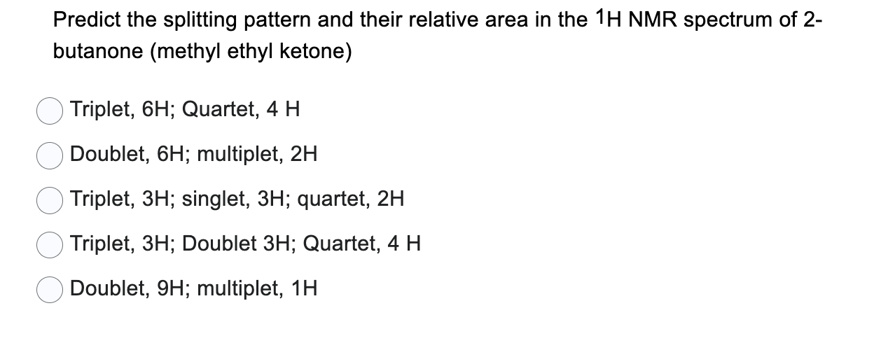 Solved Predict the splitting pattern and their relative area | Chegg.com