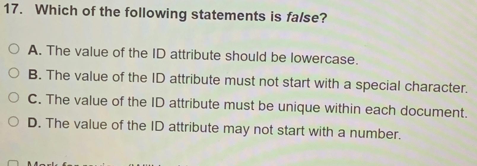 Solved Which of the following statements is false?A. ﻿The | Chegg.com
