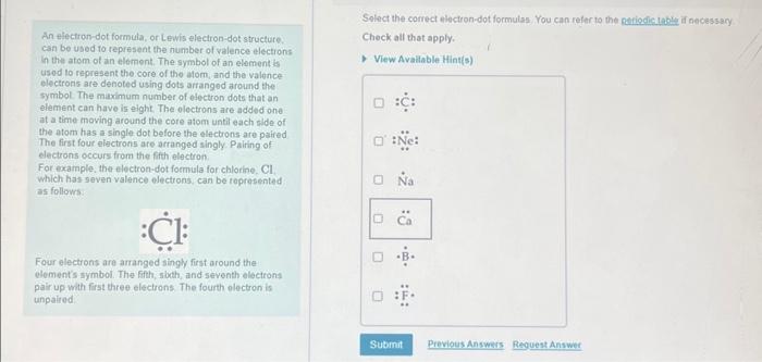 Solved An electron-dot formula, or Lewis electron-dot | Chegg.com