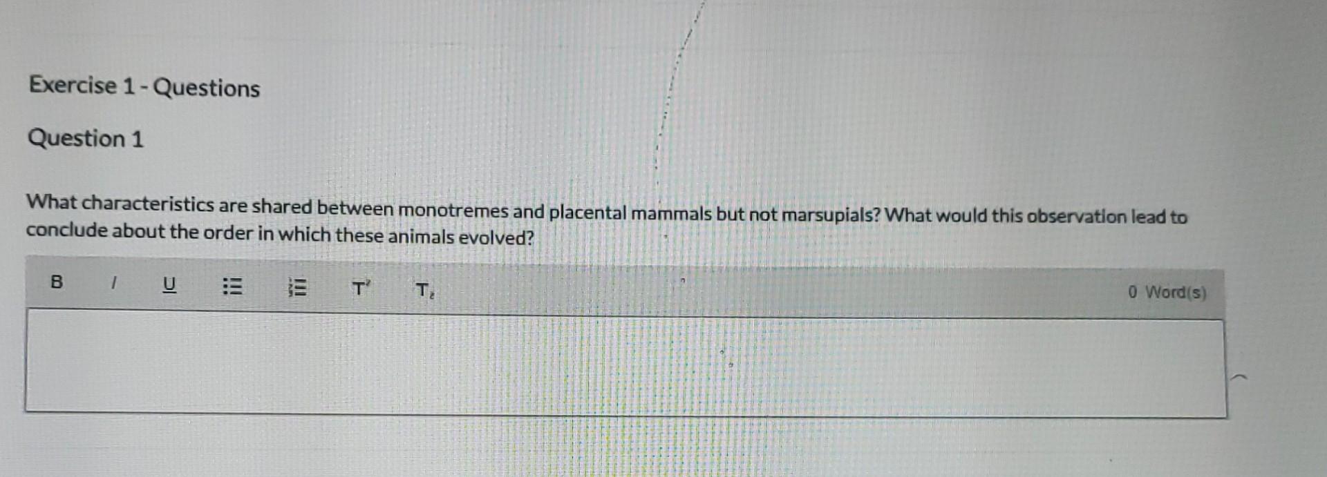Solved Exercise 1-Questions Question 1 What characteristics | Chegg.com