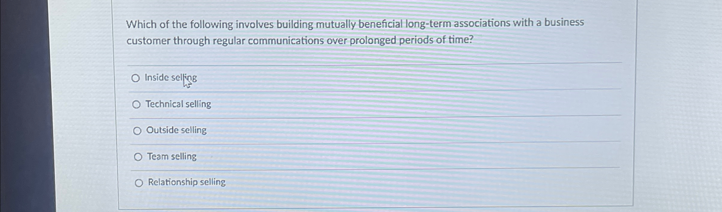 Solved Which of the following involves building mutually | Chegg.com
