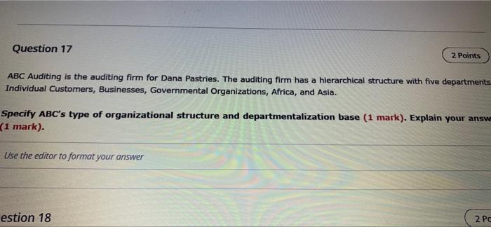 Solved Question 17 2 Points ABC Auditing is the auditing | Chegg.com