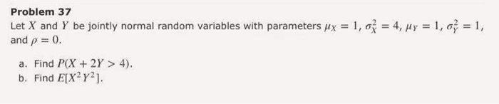 Solved Problem 37 Let X and Y be jointly normal random | Chegg.com