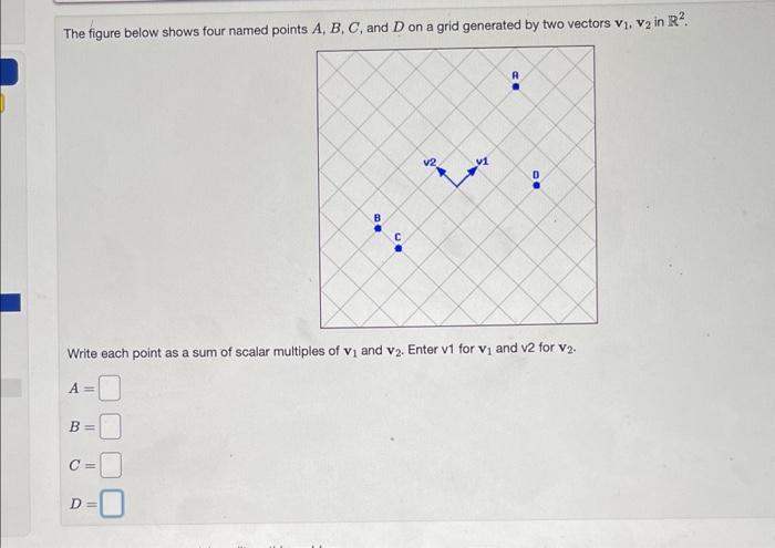 Solved The figure below shows four named points A,B,C, and D | Chegg.com