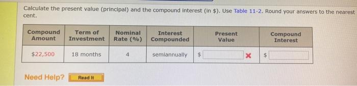 Solved Calculate the present value (principal) and the | Chegg.com