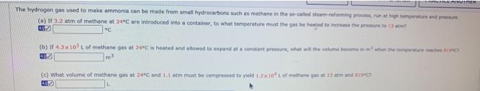 Solved LEMINEM The hydrogen gas used to make ammonia can be | Chegg.com