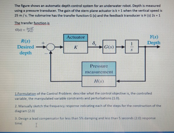 The figure shows an automatic depth control system | Chegg.com