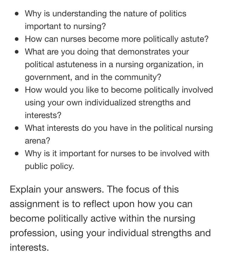 Solved Why is understanding the nature of politics important | Chegg.com
