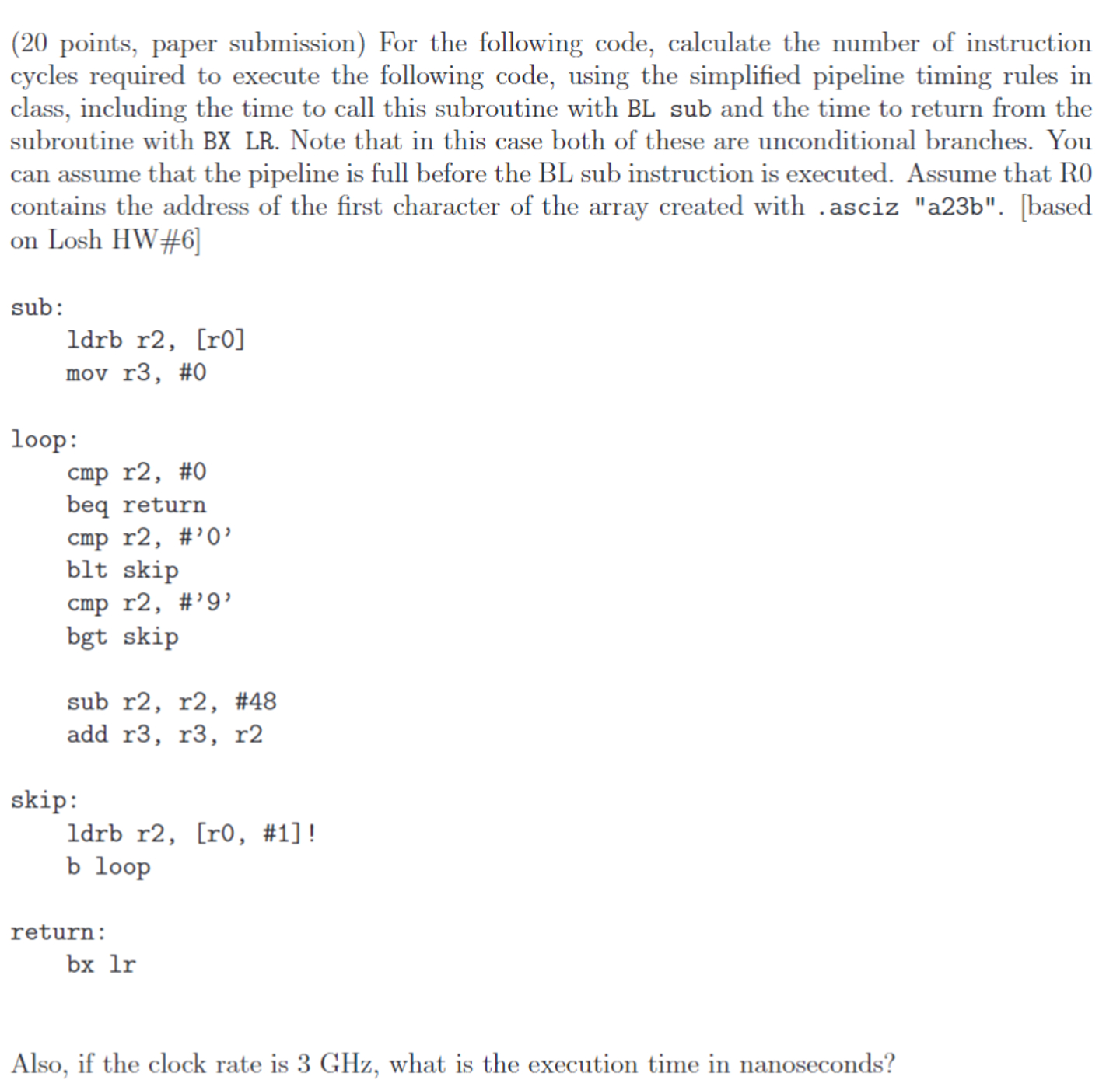 Solved (20 ﻿points, paper submission) ﻿For the following | Chegg.com
