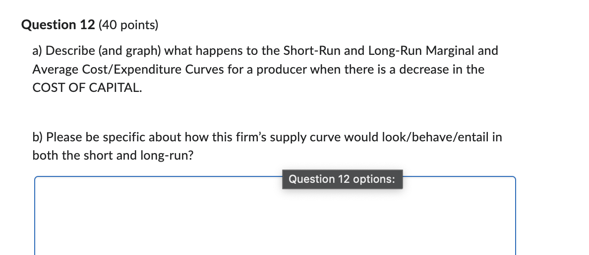 Question 12 (40 ﻿points) ﻿a) ﻿Describe (and graph) | Chegg.com