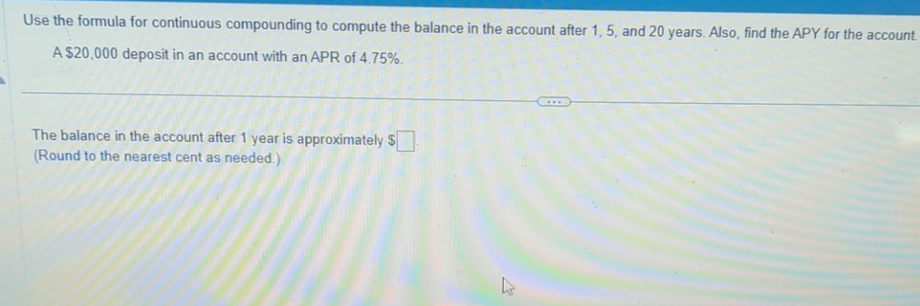 Solved Use the formula for continuous compounding to compute | Chegg.com