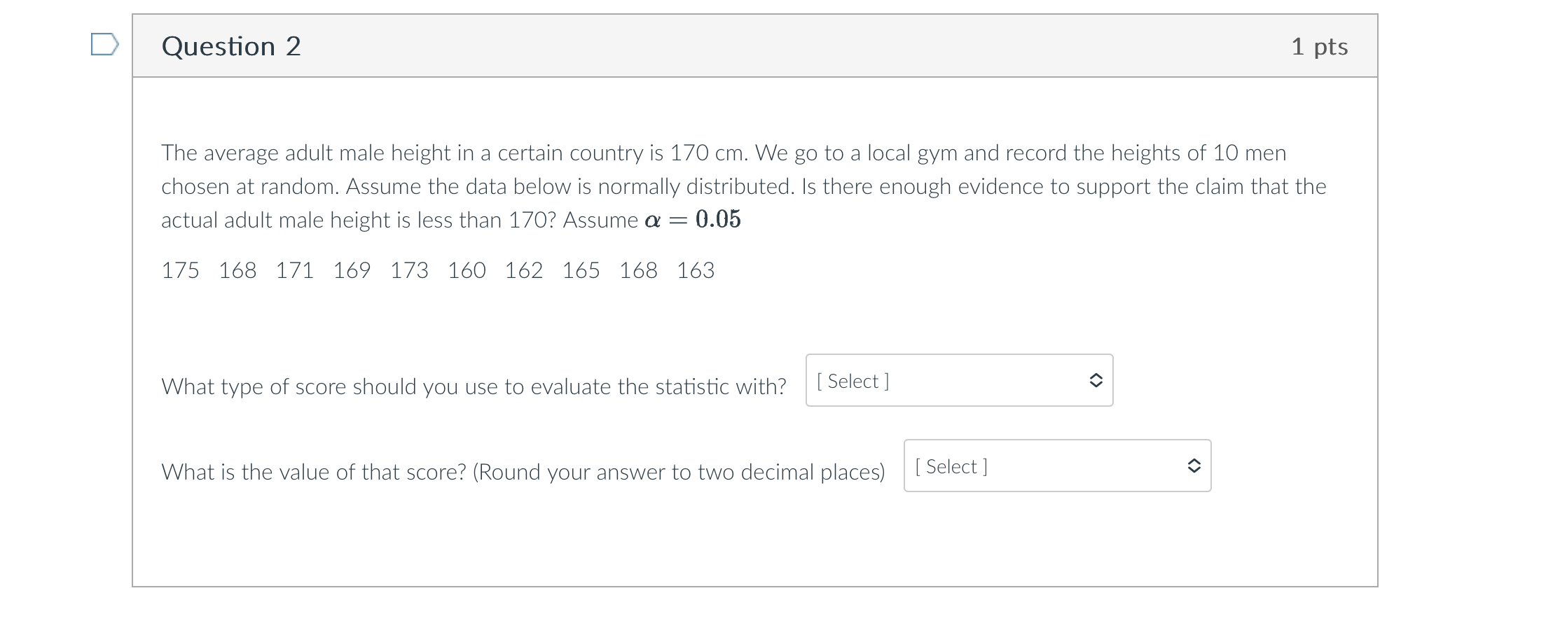 Solved Question 21 ﻿ptsThe average adult male height in a | Chegg.com