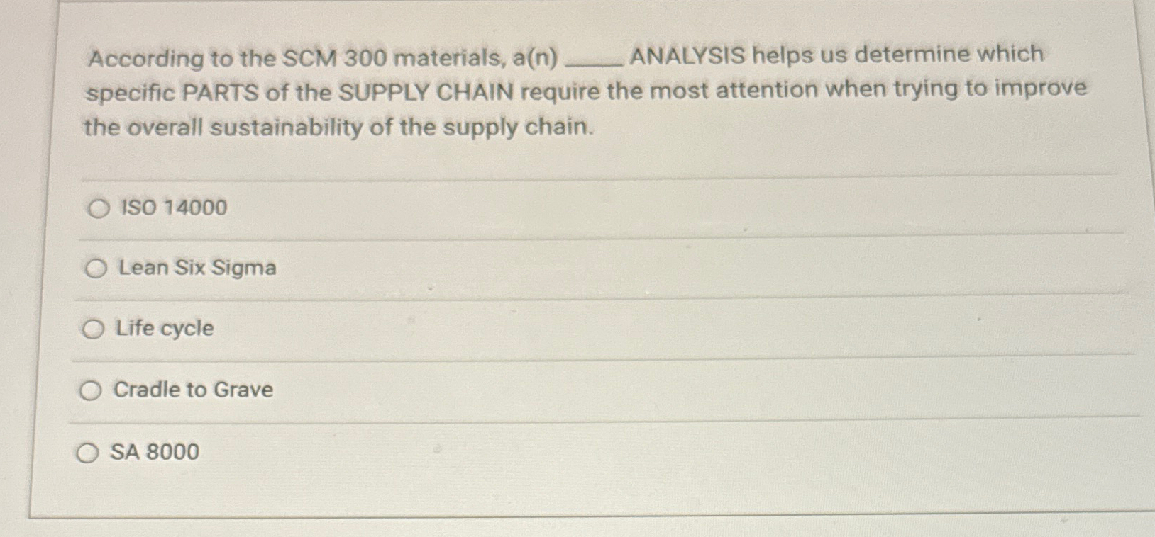 Solved According to the SCM 300 ﻿materials, a(n) q, | Chegg.com