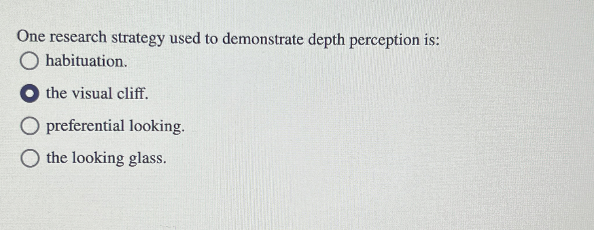 Solved One research strategy used to demonstrate depth | Chegg.com