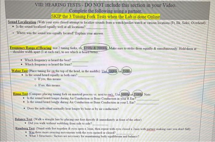 Solved VII: EAR ANATOMY (Inner Ear): (Answer the questions | Chegg.com