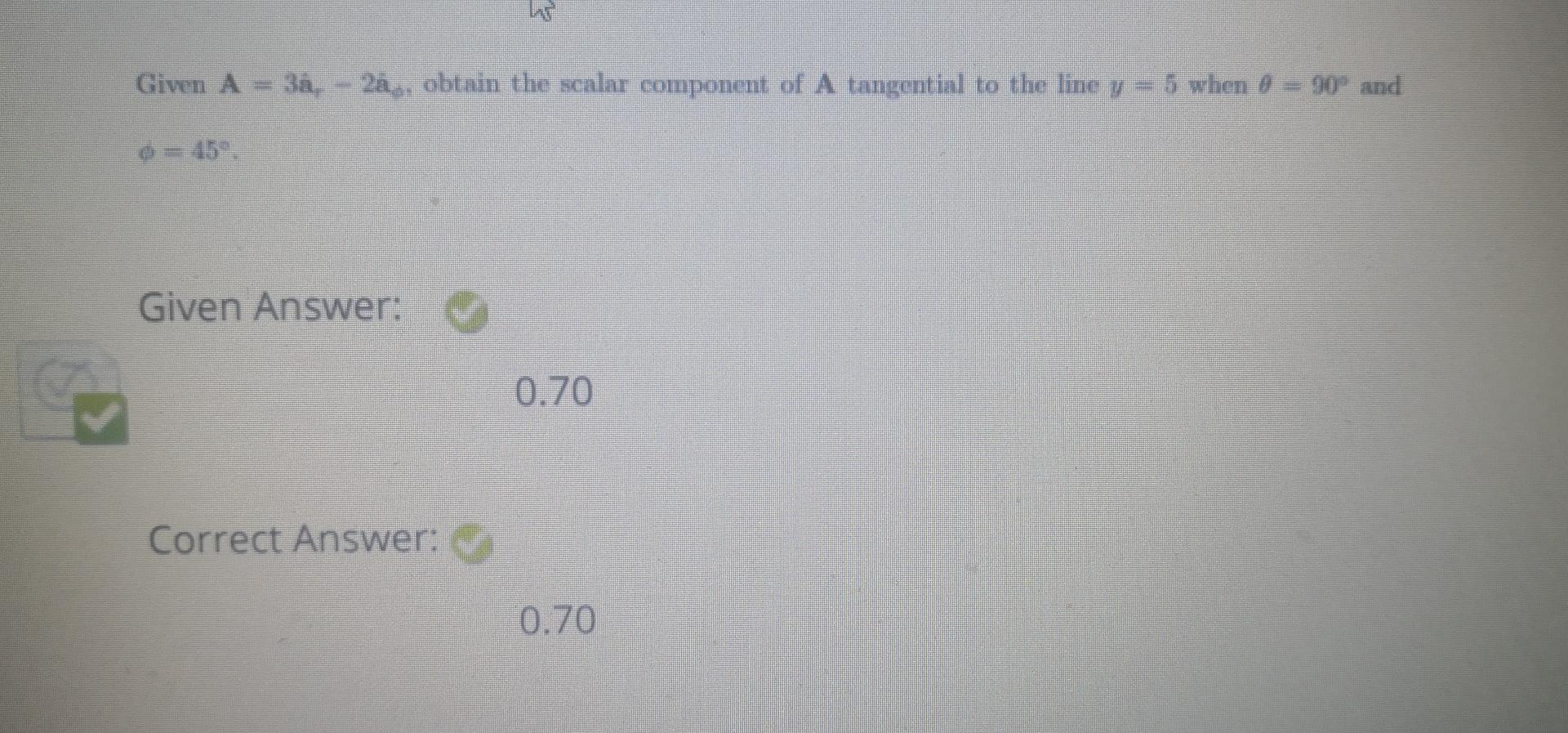 Solved Given A = 3a, - 2a., obtain the scalar component of A | Chegg.com