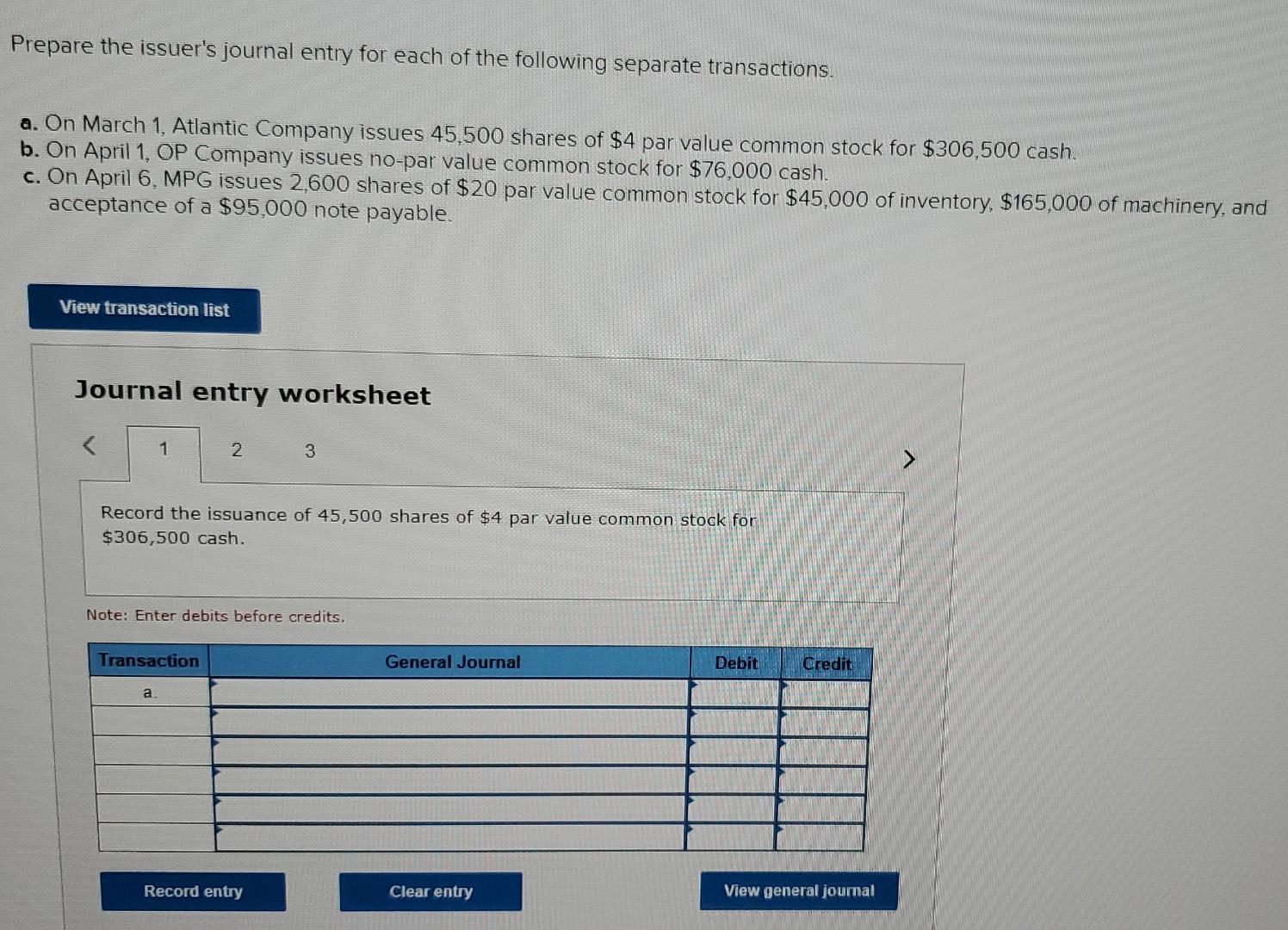 Solved Prepare the issuer's journal entry for each of the | Chegg.com