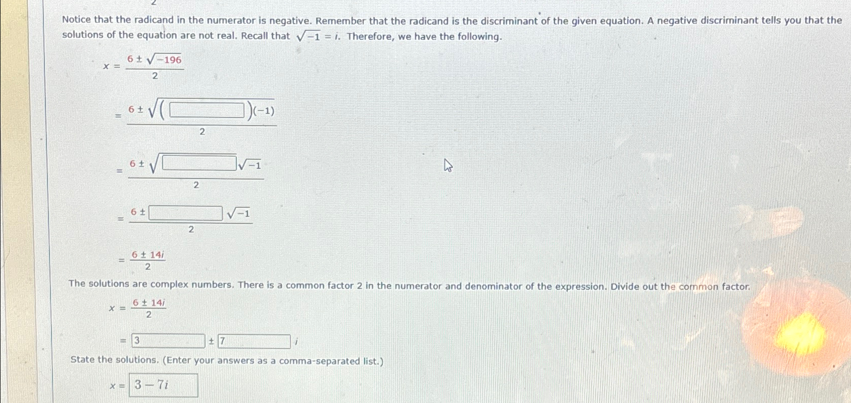 Solved Notice that the radicand in the numerator is | Chegg.com