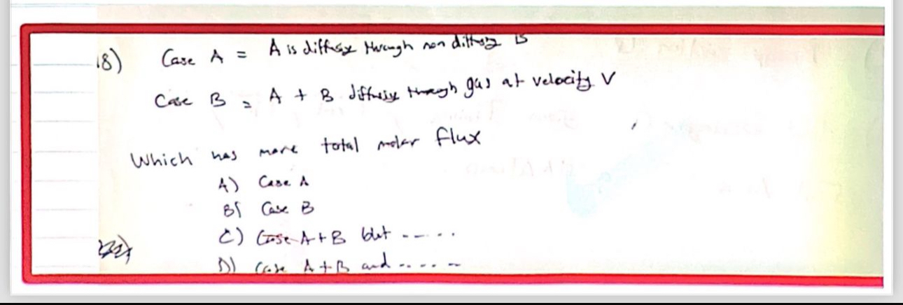 Solved Case A=A ﻿is diffusing through non dIffusing BCase | Chegg.com