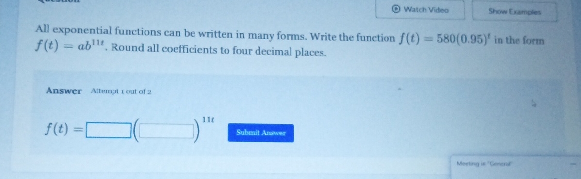 Solved All exponential functions can be written in many | Chegg.com