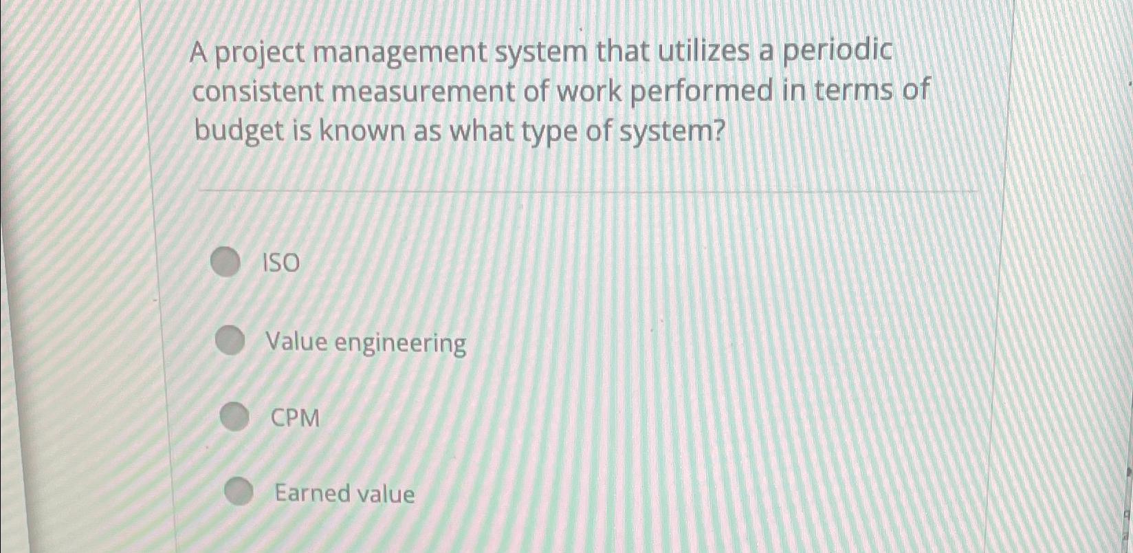 Solved A project management system that utilizes a periodic | Chegg.com