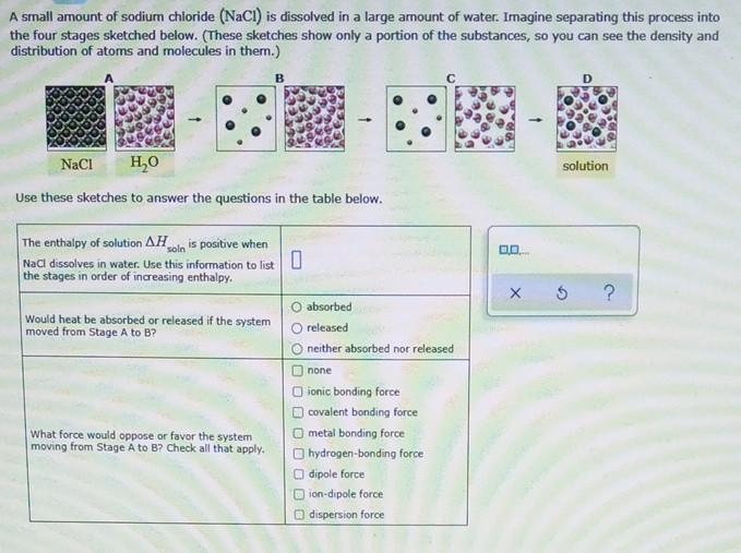 Solved A small amount of sodium chloride (NaCl) is dissolved | Chegg.com
